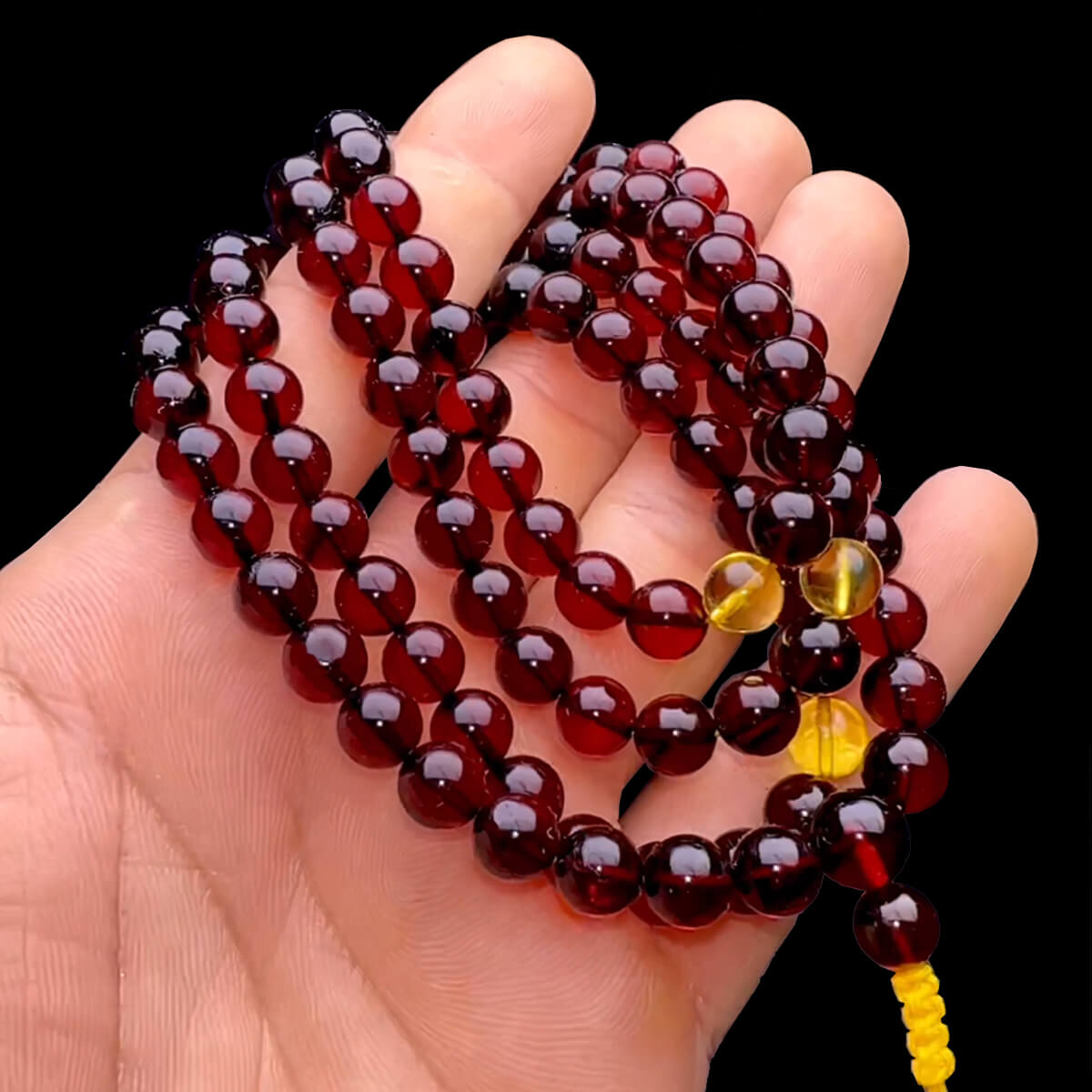 Vòng Tay - 108 Hạt - Đá Hổ Phách Huyết Tự Nhiên #VHP-230308-01